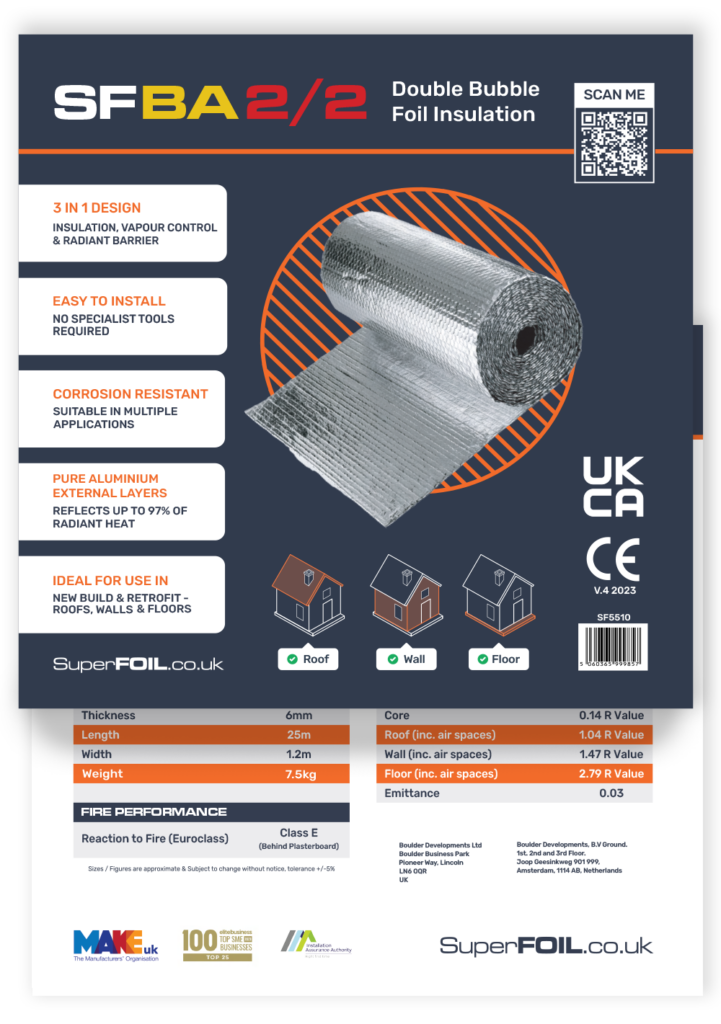 SuperFOIL SFBA 2/2: Bubblefoil Insulation | Versatile and easy to use